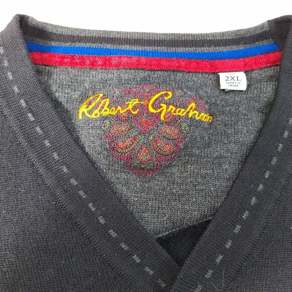 Robert Graham | Sweaters | Robert Graham 0 Wool Vneck Sweater Mens Sz ...